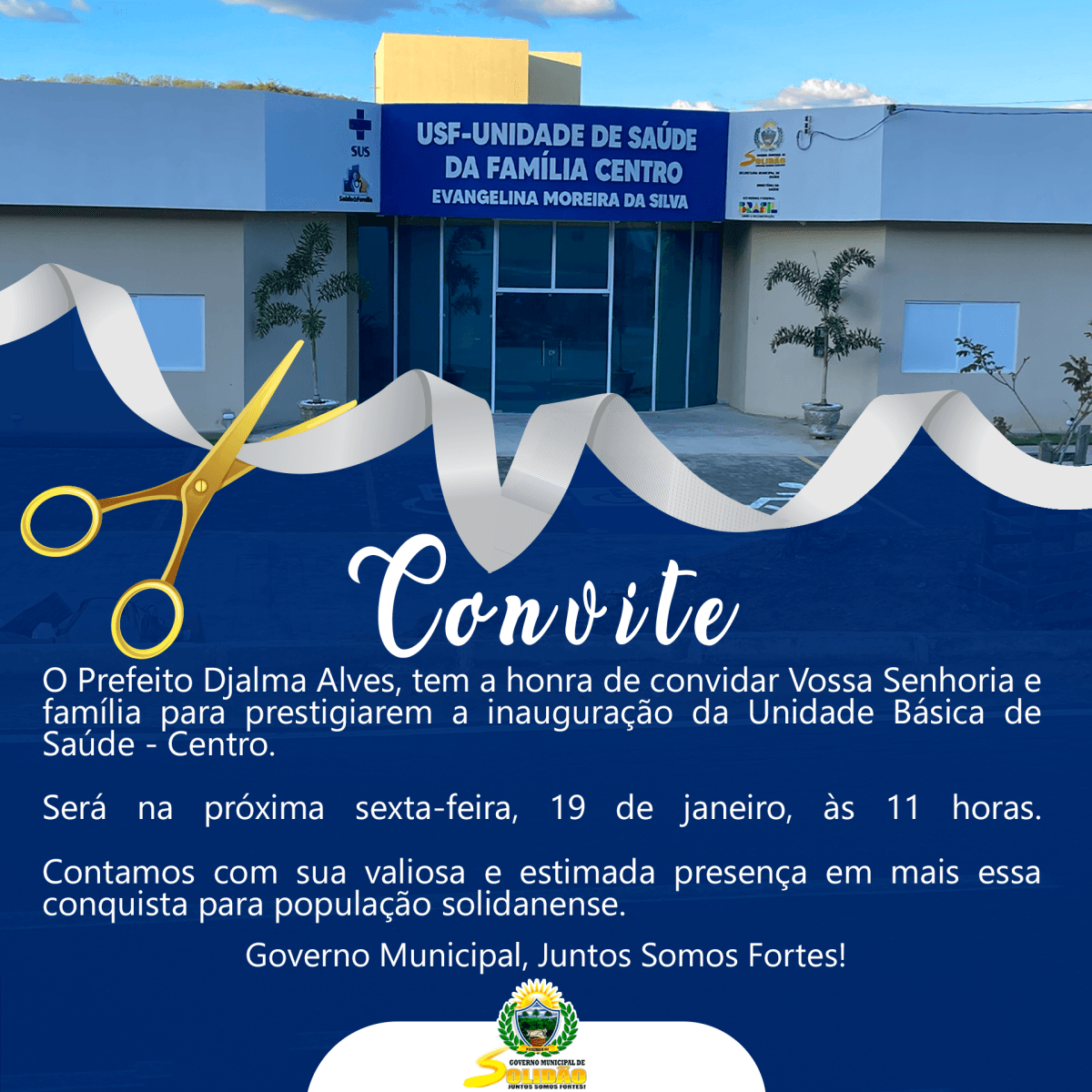 Inauguração da Unidade Básica de Saúde - Centro: Convite Especial - S1 ...